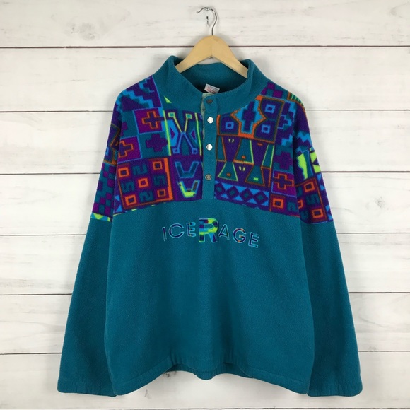 Vintage | Jackets & Coats | Vintage 99s Ice Age Rodeo Aztec Fleece ...